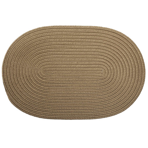 Brown Solid Textured Handcrafted Reversible Oval Door Mat 30" x 48 ...