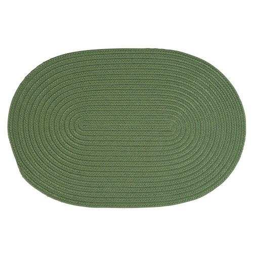 Solid Moss Green Chevron Handcrafted Reversible Oval Door Mat 18" x 30 ...