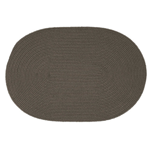 Solid Gray Chevron Handcrafted Reversible Oval Door Mat 45" x 70 ...