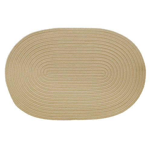 Beige Solid Textured Handcrafted Reversible Oval Door Mat 40" x 60 ...