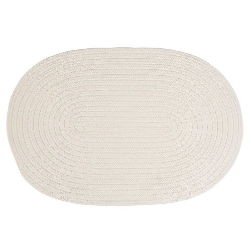 Off White Solid Textured Handcrafted Reversible Oval Door Mat 45" x 70 ...