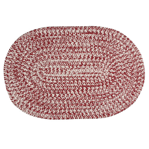 Red & Off White Tweed Handcrafted Reversible Oval Door Mat 26" x 40 ...