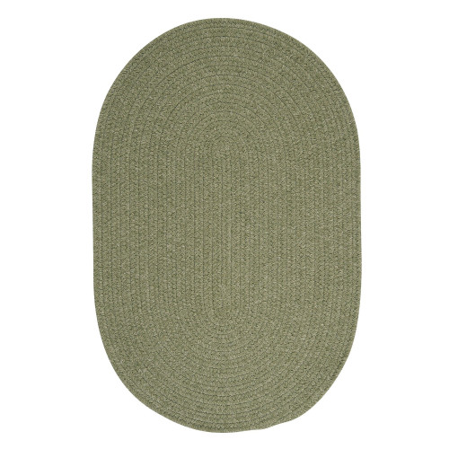 2' x 7' Green Solid Hand Braided Oval Rug Runner | Christmas Central