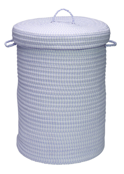 24" Purple & White Hand Braided Hamper With Lid | Christmas Central
