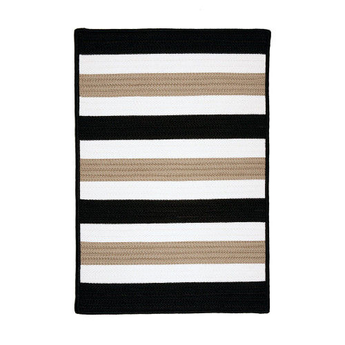 2' x 5' Black & Brown Handmade Rectangular Striped Runner Rug ...
