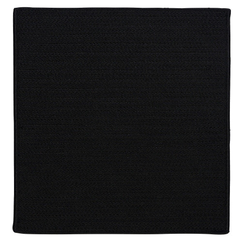 10' Jet Black Square Braided Area Throw Rug | Christmas Central