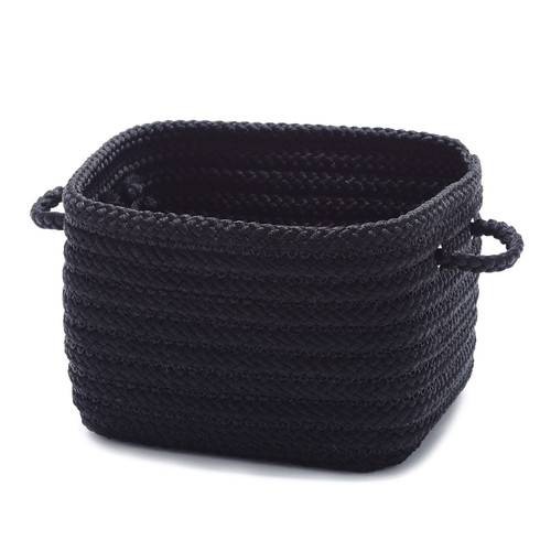 10" Black Solid Handmade Braided Basket | Christmas Central