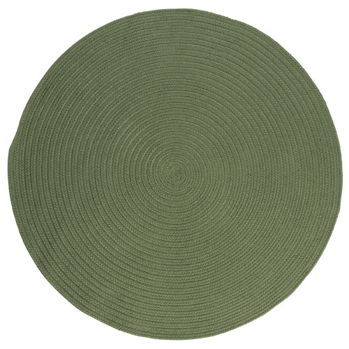 5' Moss Green Round Handmade Braided Area Rug | Christmas Central