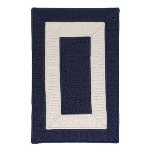 6' Blue & White Braided Square Throw Rug | Christmas Central