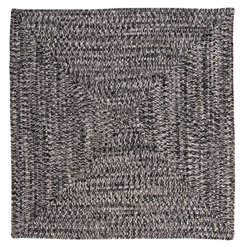 4' Black & White Square Braided Area Throw Rug | Christmas Central