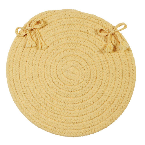 15" Handmade Yellow Braided Chair Pad | Christmas Central