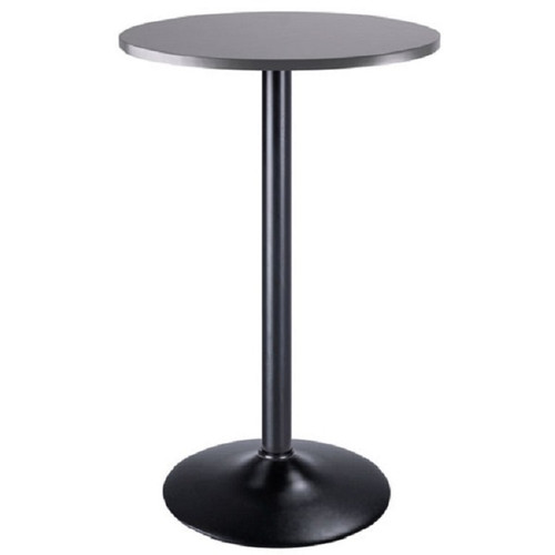 39.75” Black & Slate Gray Round Pub Table | Christmas Central