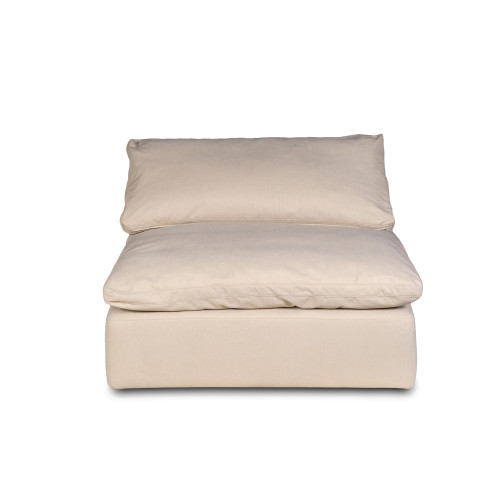 44" Tan Fabric Upholstery Slipcovered Armless Sofa Sectional Modular ...