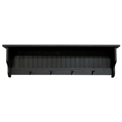 4' Black Rectangular Storage Shelf with Pegs | Christmas Central