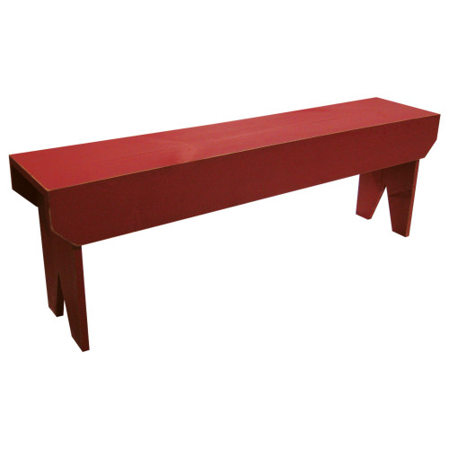 4' Distressed Scarlet Red Modern Style Simple Bench | Christmas Central