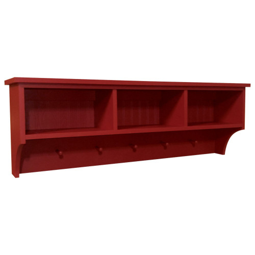 4' Burgundy Red Storage Shelf with Cubbies | Christmas Central