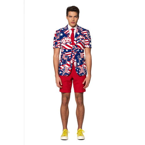 Blue & Red Summer Mighty Murica Men's Adult Americana Suit - US36 ...