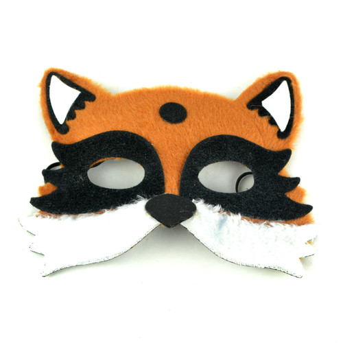 7" Orange & Black Furry Fox Mask | Christmas Central
