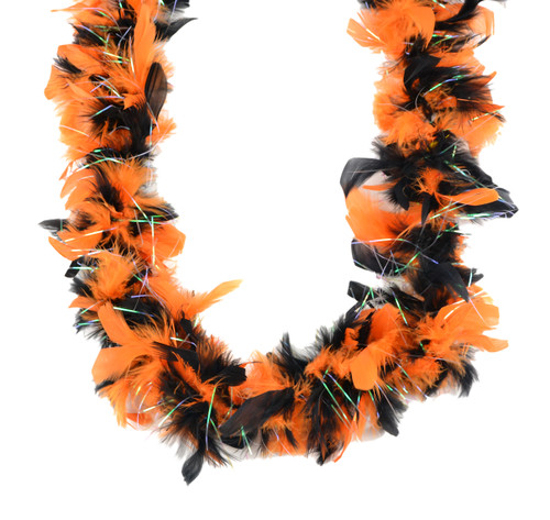 Black & Orange Chandelle Mini Boa - 2 Yards | Christmas Central