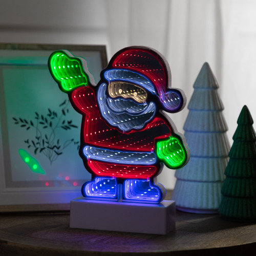 LED 3D Santa Claus Christmas Infinity Mirror - 8" | Christmas Central