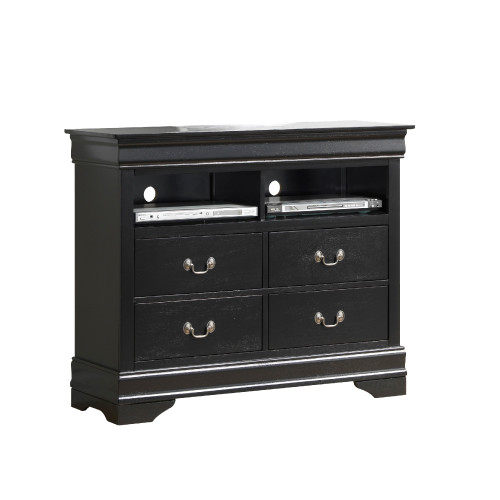 4-Drawer Wooden TV Media Chest - 42" - Black | Christmas Central