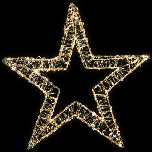 LED Lighted Wire Star Outdoor Christmas Decoration - 22" - Warm White ...