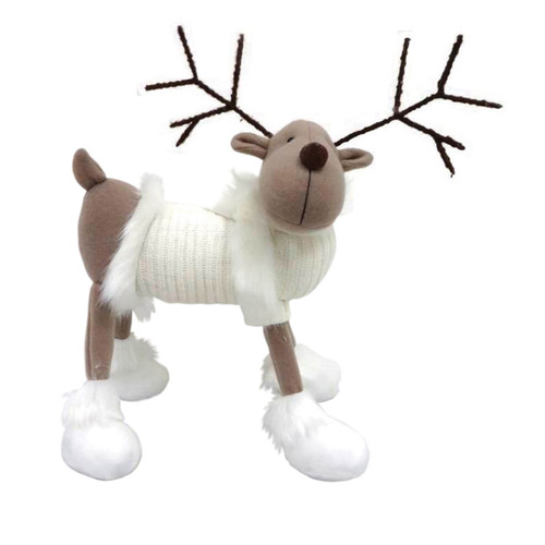 18" Reindeer with Sweater Plush Christmas Figurine | Christmas Central