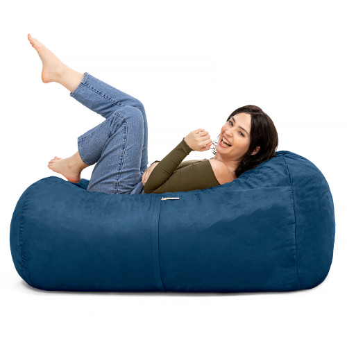 Rectangular Bean Bag Lounger - 4' - Navy Blue | Christmas Central