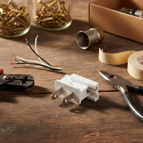 White Male Quick Zip Plug For SPT-1- 18 Wire Gauge - 8 Amps - Pack of ...