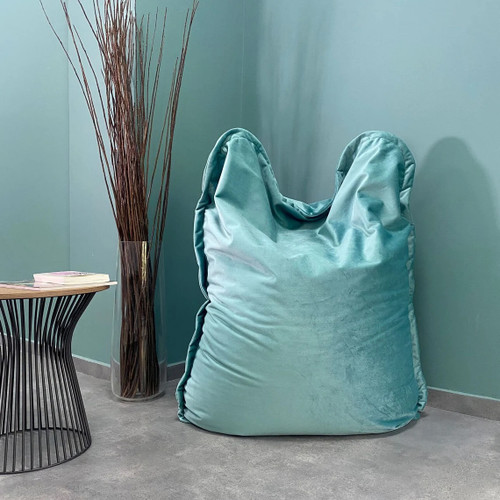 Mini Velvet Rectangular Bean Bag Cover - 43" x 55" - Mint Blue ...