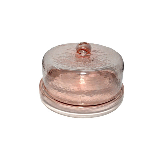 Recycled Glass Round Cake Display Serving Board with Dome - 11.5 ...