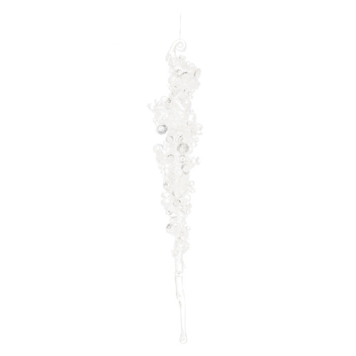 Glittered Icicle Drop Christmas Ornaments - 10.25" - Clear - 24ct ...