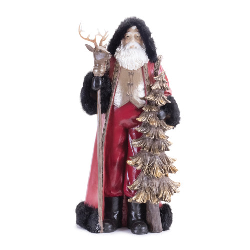 Hooded Santa with Deer Staff Christmas Tabletop Figurine - 19.5 ...