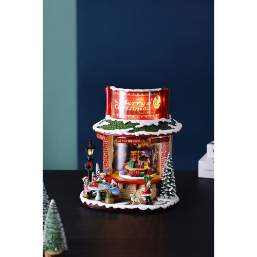 LED Lighted Musical Toy Shop Christmas Decorations - 10" - Set of 2 ...