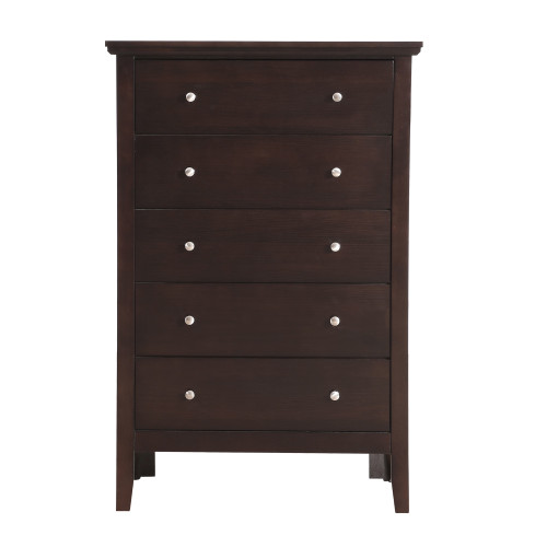5-Drawer Wooden Bedroom Chest - 48" - Espresso Brown | Christmas Central