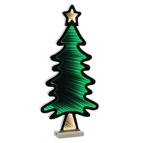 LED 3D Christmas Tree Infinity Mirror - 25" - Green | Christmas Central