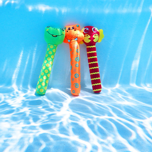 Animal Neoprene Weighted Swimming Pool Diving Sticks - 7" - Multicolor ...