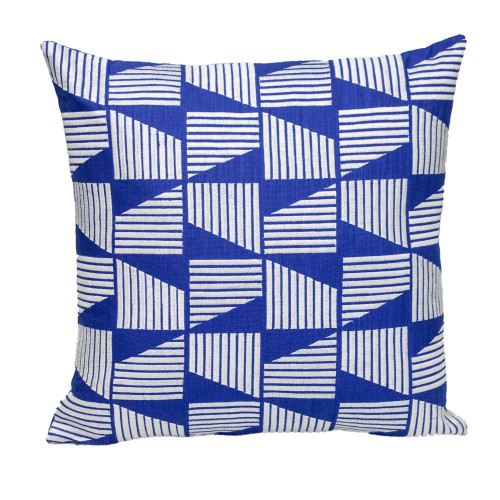 Geometric Square Throw Pillow - 18" - Blue & White | Christmas Central