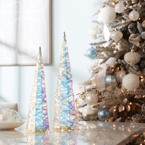 LED Lighted Iridescent Tree Christmas Decorations - 23.75" - Set of 2 ...