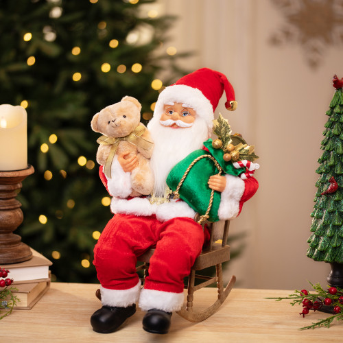 Animated Musical Santa in Rocking Chair Christmas Decoration - 14 ...