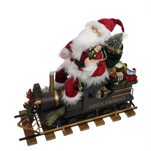 22" Santa Express Train Christmas Figure on Railroad Track Base ...