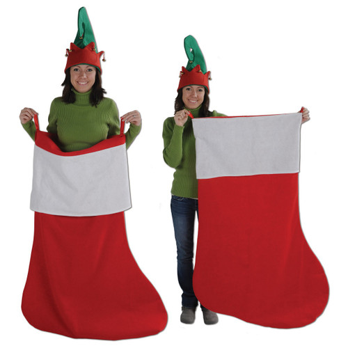 Commercial Double-Hooped Jumbo Christmas Stocking - 4' - Red & White ...