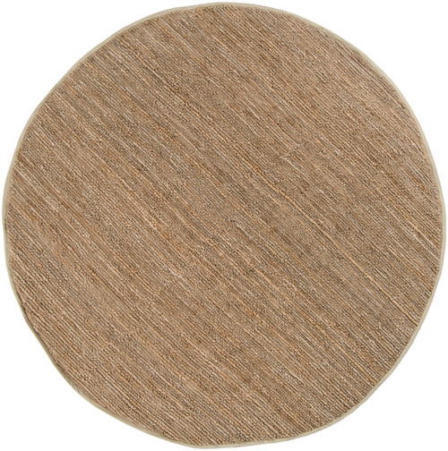 8' Solid Tawny Brown Hand Woven Round Area Throw Rug | Christmas Central