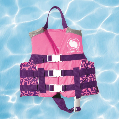 Pink & Purple Floral Swimming Pool Vest Life Jacket - Up to 90lbs ...
