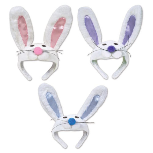 Pack of 12 Plush Bunny Head Headband Easter Costume Accessories ...