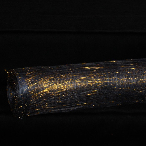 Navy Blue & Gold Wired Sinamay Abaca Fiber Ribbon 18" x 16 Yards ...