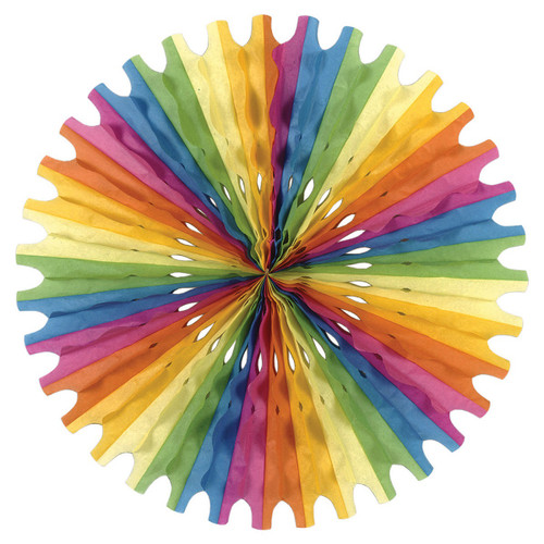 Club Pack of 12 Multi Color Tissue Fan Hanging Decorations 25 ...
