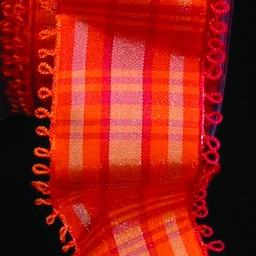Orange & Red Tartan Plaid Pico Edged Wired Craft Ribbon 1.5" x 27 Yards ...