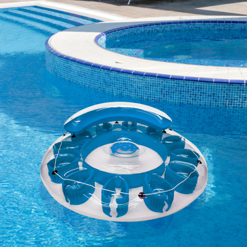 72" Inflatable Blue Water Pop Circular Swimming Pool Lounger ...
