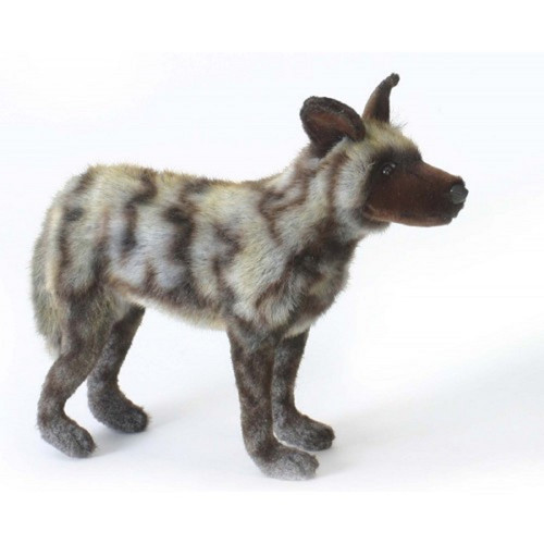 Set of 2 Brown & Gray Handcrafted Soft Plush African Wild Dog Stuffed ...